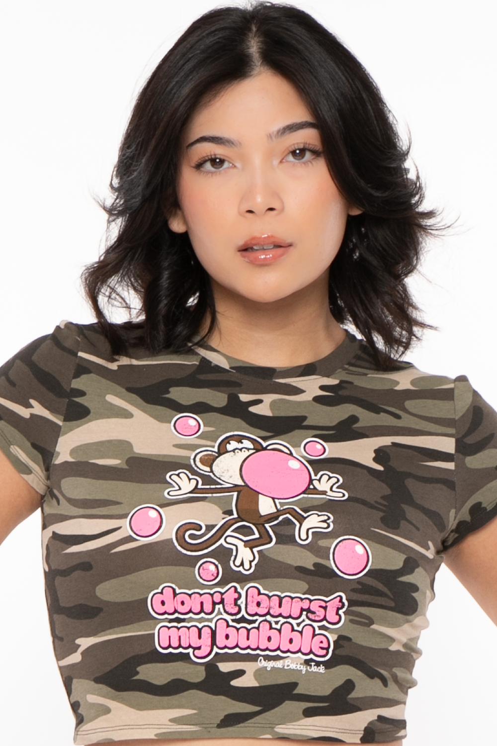 Vintage Camo My Bubble - Bobby Jack Ringer Top (Front + Back Print ...