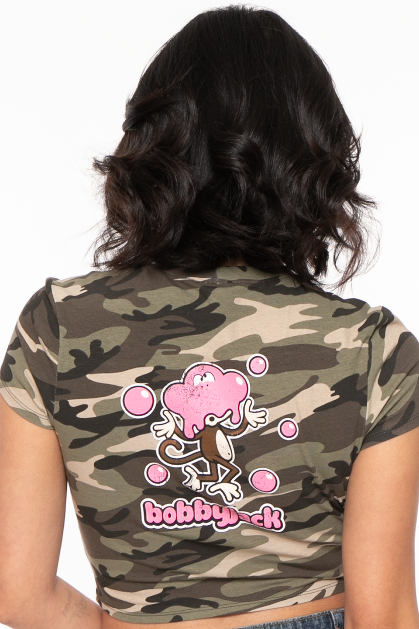 Vintage Camo My Bubble - Bobby Jack Ringer Top (Front + Back Print ...