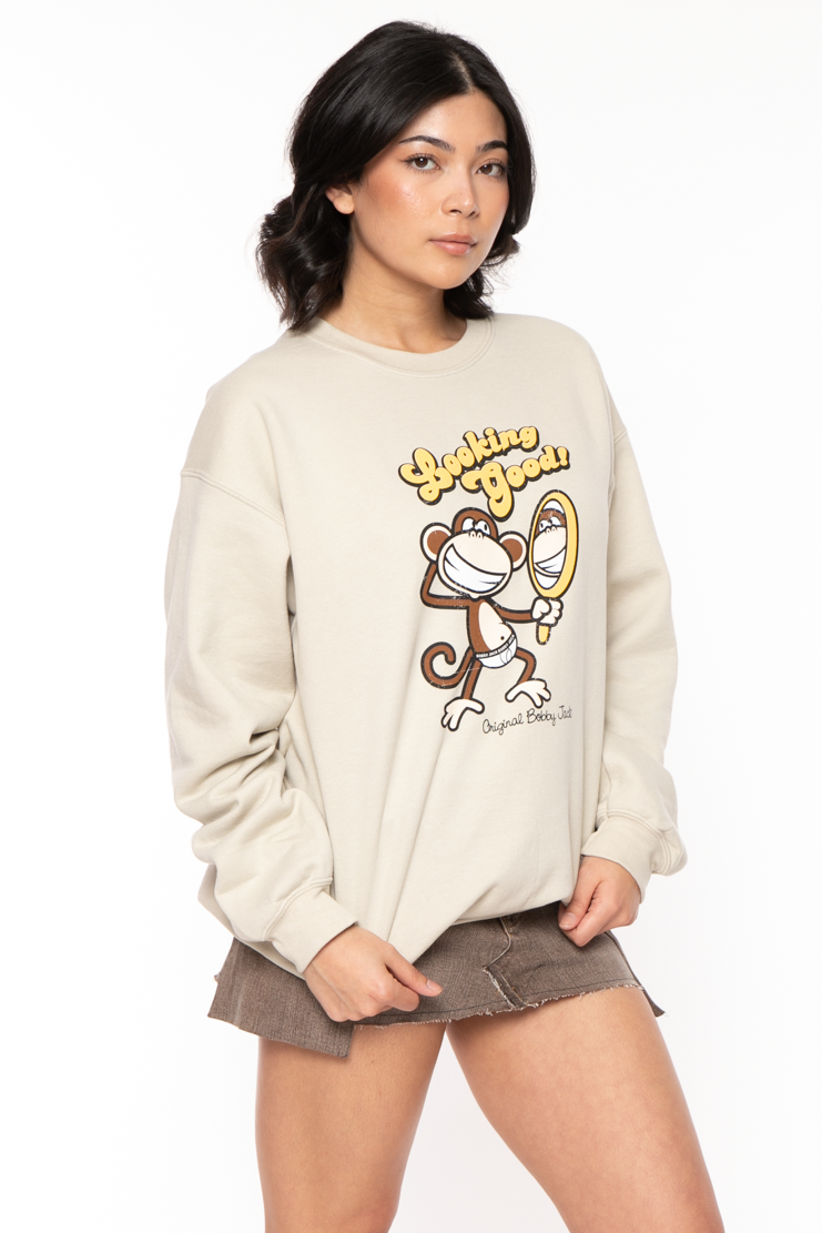 Looking Good - Bobby Jack Crew Sweatshirt - Sand – Bobby Jack Brand
