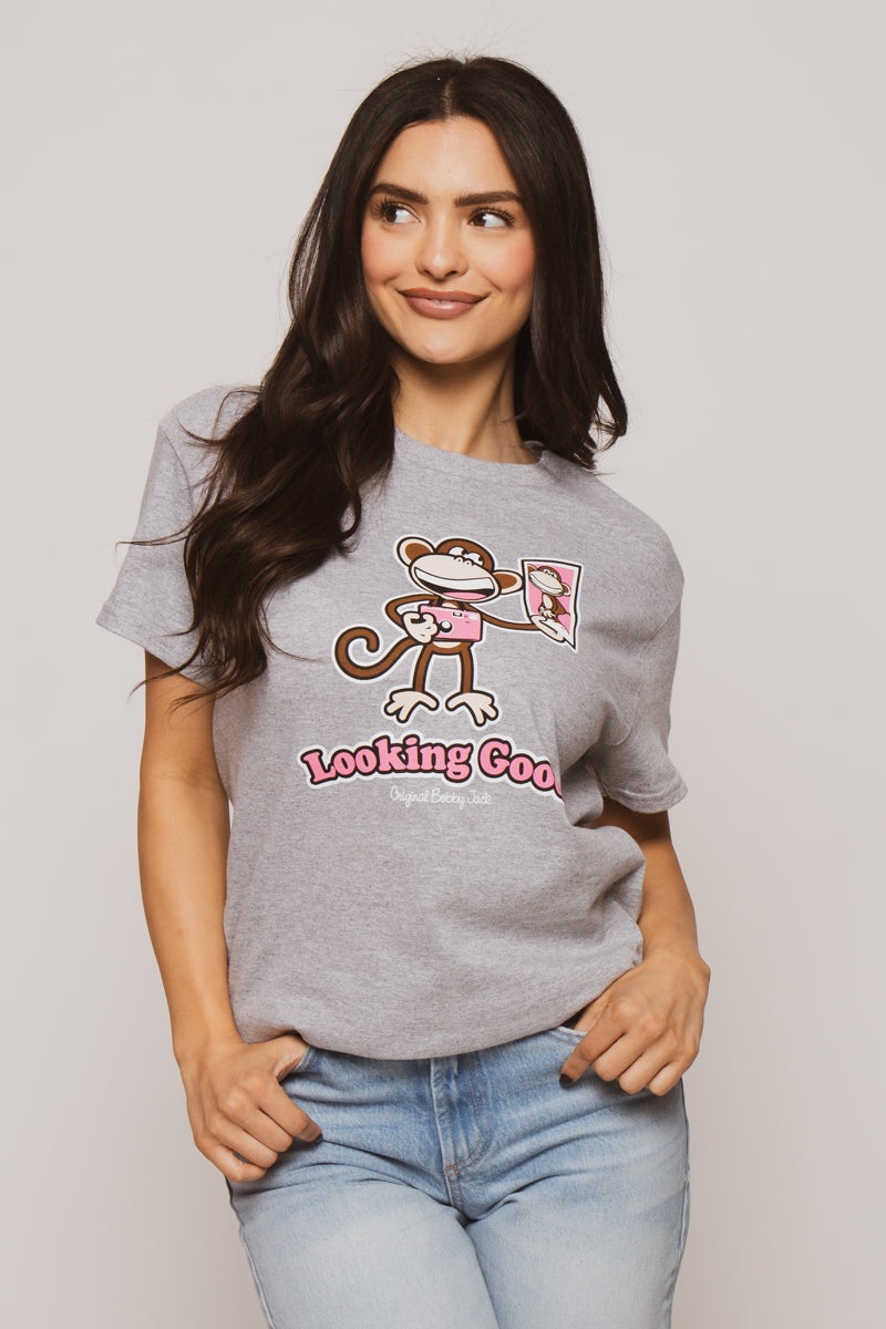 Looking Good - Bobby Jack Unisex T-Shirt - Heather Grey – Bobby Jack Brand