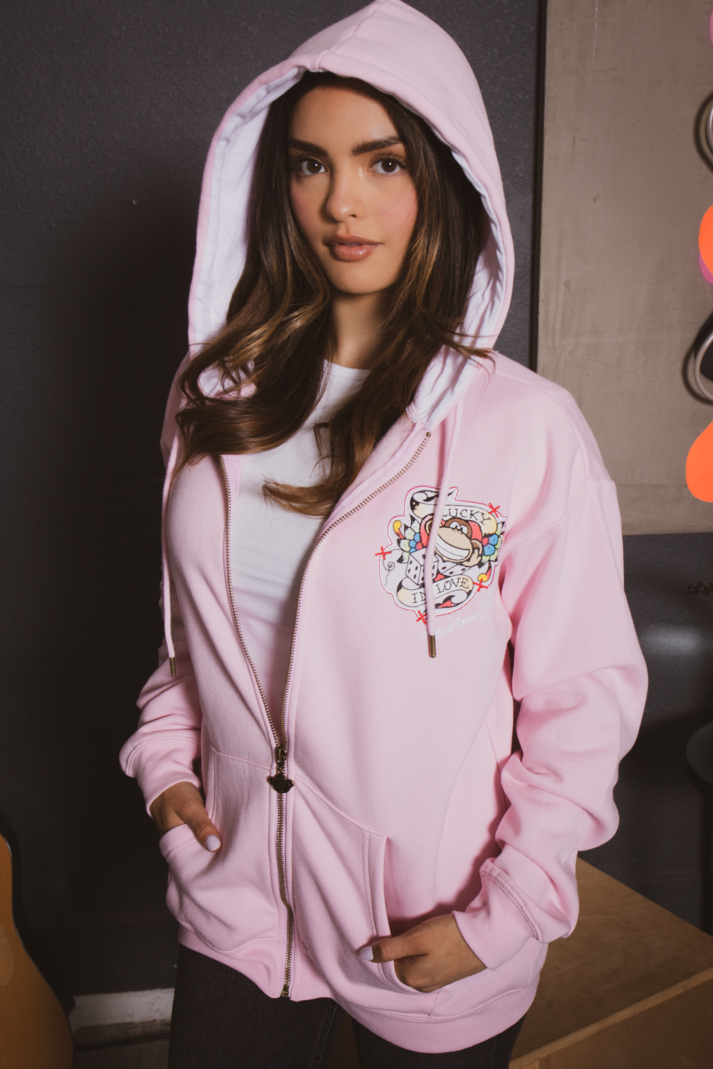 Lucky - Bobby Jack Oversized Premium Zip Hoodie - Pink – Bobby Jack Brand