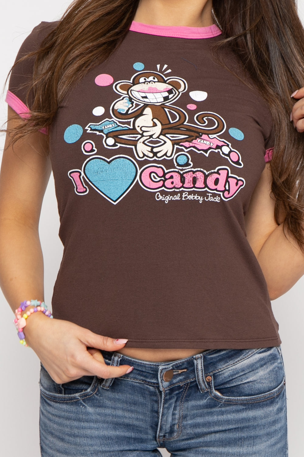 I Love Candy - Bobby Jack Ringer Top - Brown – Bobby Jack Brand