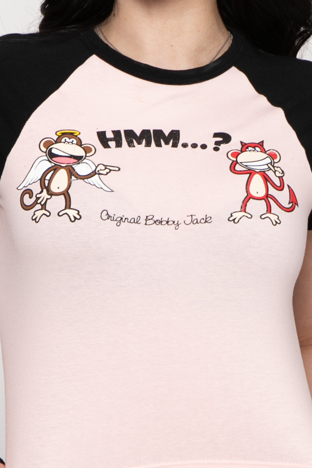 Angel Devil - Bobby Jack Crop Raglan Top - Pink – Bobby Jack Brand